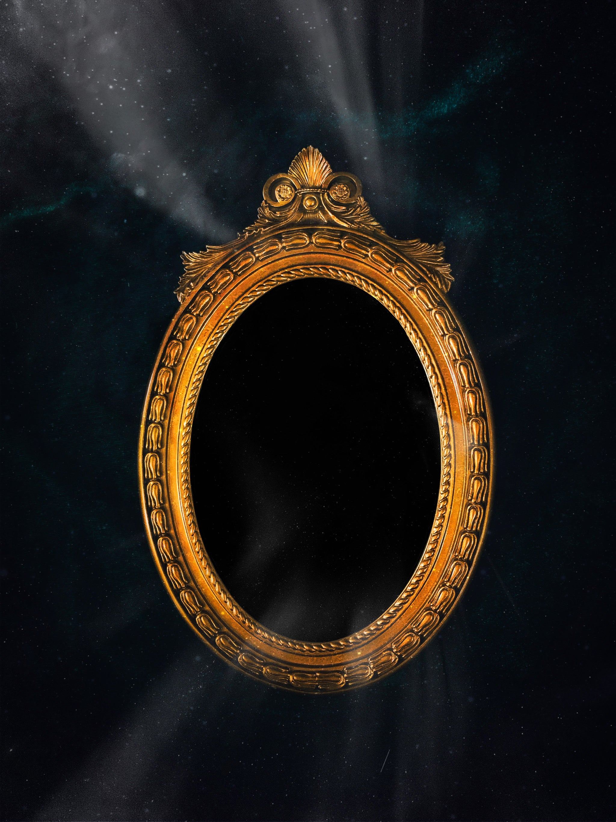 Ornate Antique Scrying Portal – Maiden and Crow Spiritual Apothecary